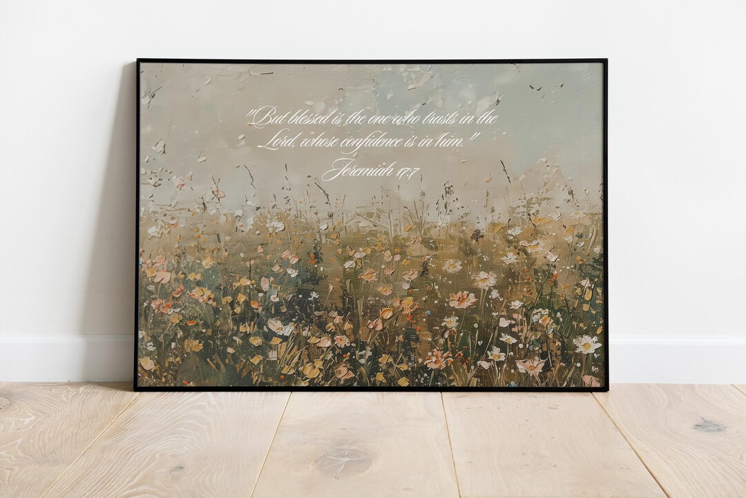 Wildflower Meadow Christian Art Home Decor Bible Verse Decor Modern ...