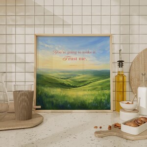 Mountain Sunset Watercolor Christian Wall Art Inspirational Landscape ...