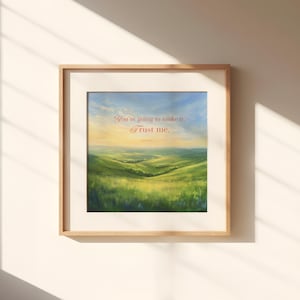 Mountain Sunset Watercolor Christian Wall Art Inspirational Landscape ...