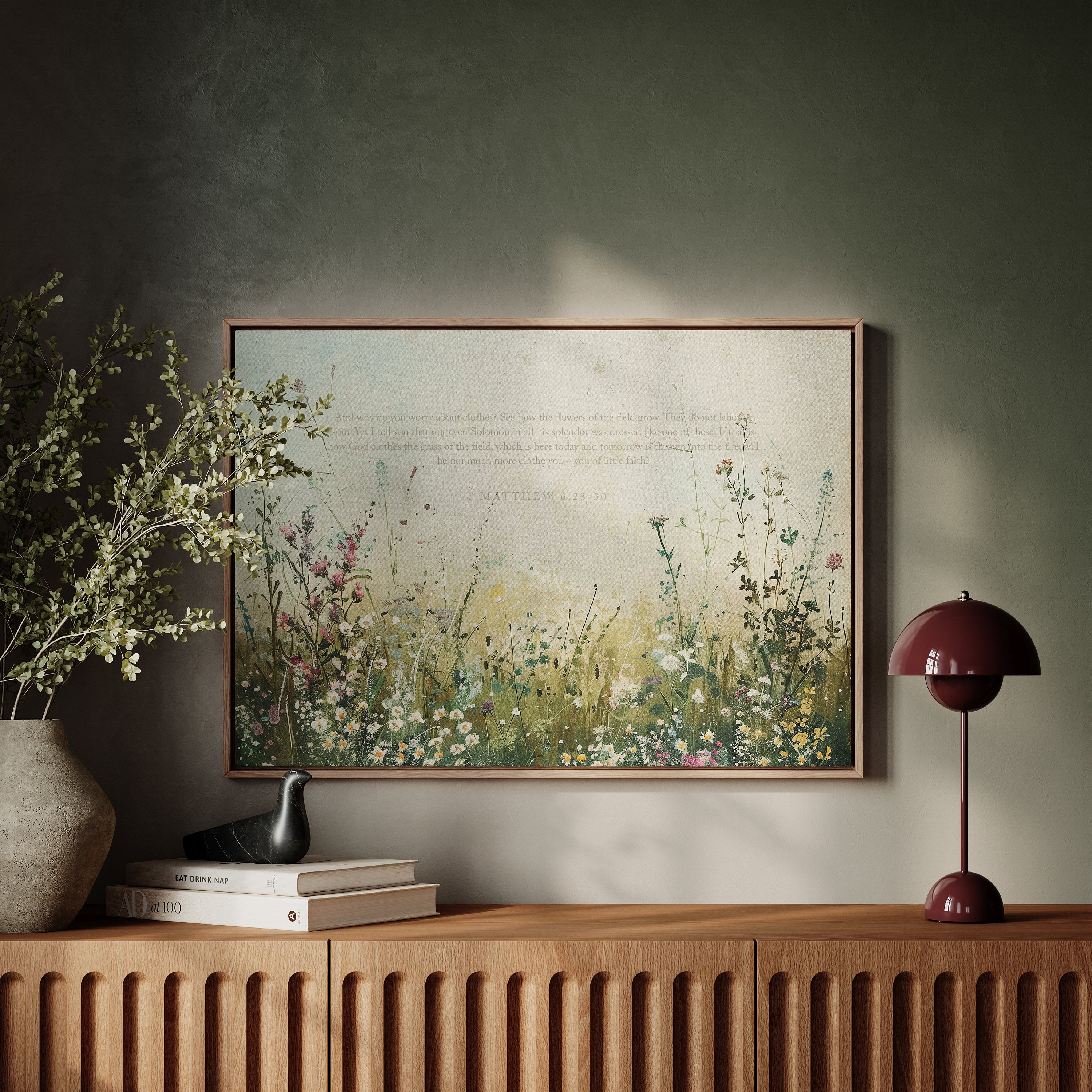 Matthew Wildflower Bible Verse Poster Christian Gallery Modern ...