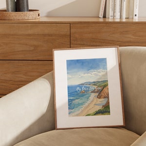 Coastal Landscape Beach Scenes Modern Christian Art Watercolor ...