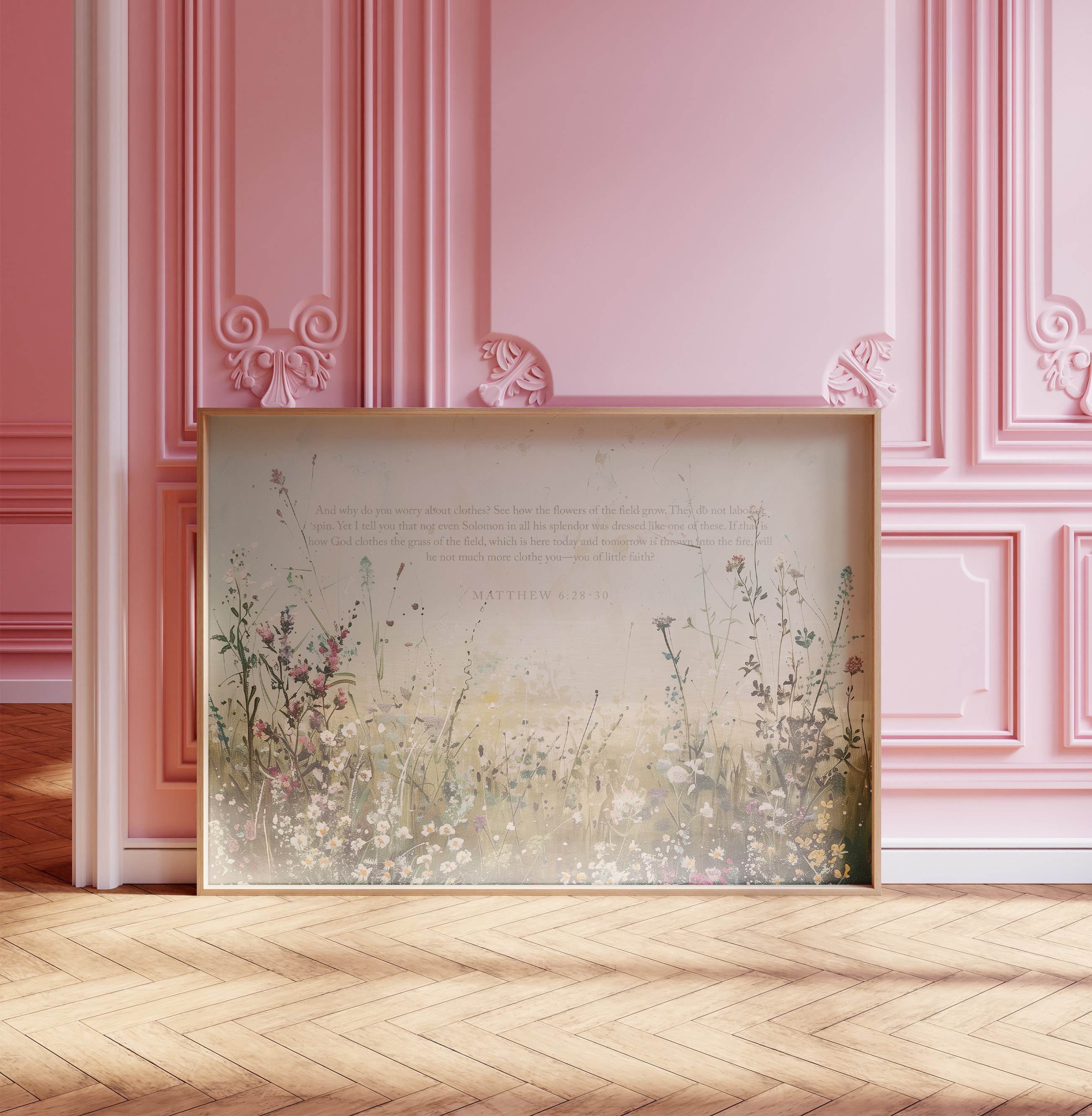 Matthew Wildflower Bible Verse Poster Christian Gallery Modern ...