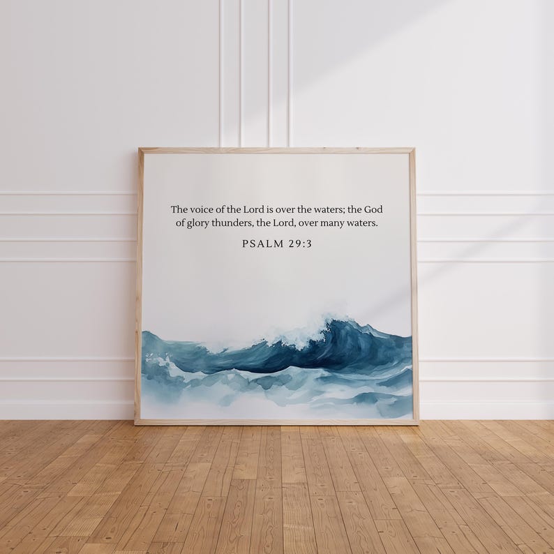 Ocean Wall Art Christian Wall Art Bible Verse Surfing Wall Art Coastal ...