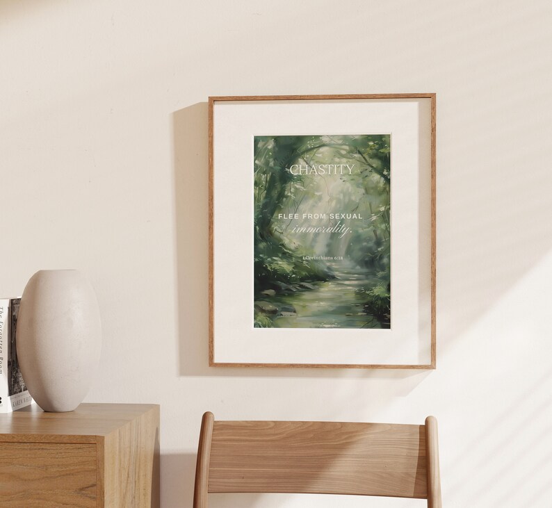 Christian Wall Art Set of 7 Printable Bible Verse Art 7 Virtues of ...