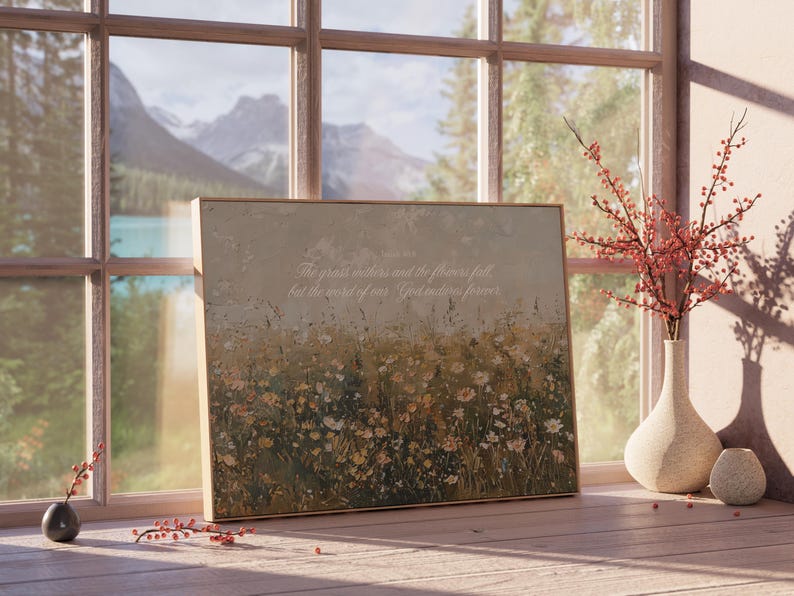 Isaiah Meadow Christian Wall Art Bible Verse Decor Modern Christian ...