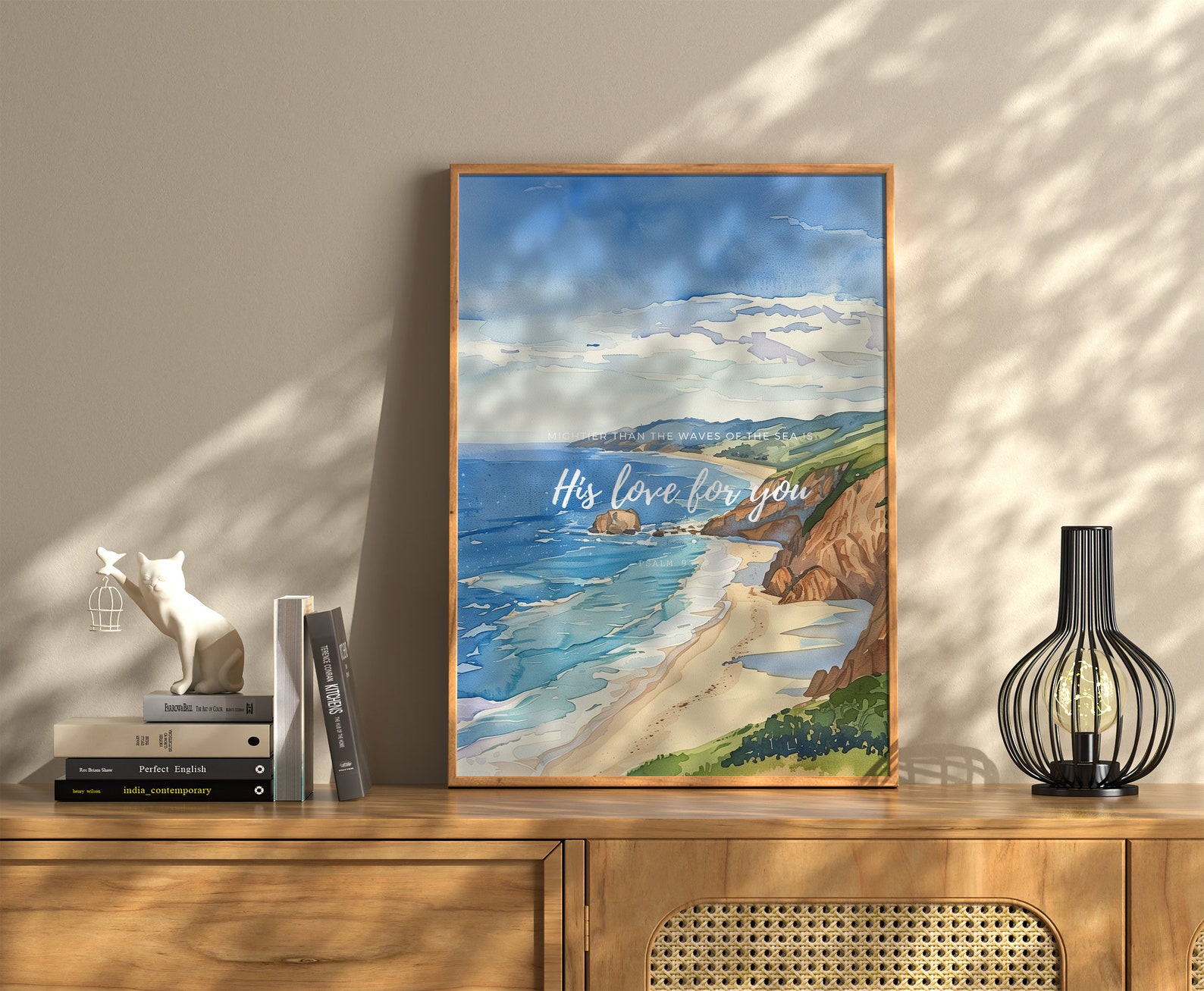Coastal Landscape Beach Scenes Modern Christian Art Watercolor ...