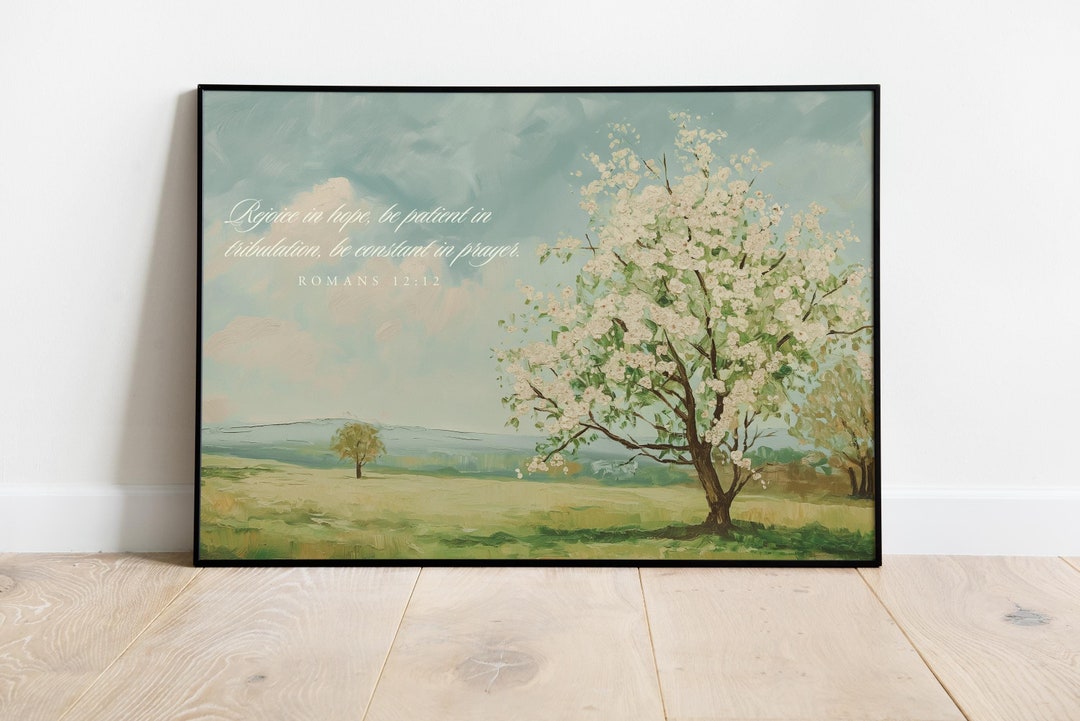 Romans Vintage Tree Modern Christian Wall Art Plant Living Room Decor ...