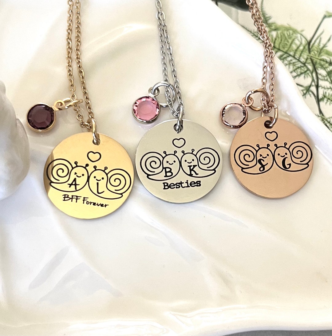 Best Friend Necklace, Best Friend Initial Necklace, Best Friend Gift ...