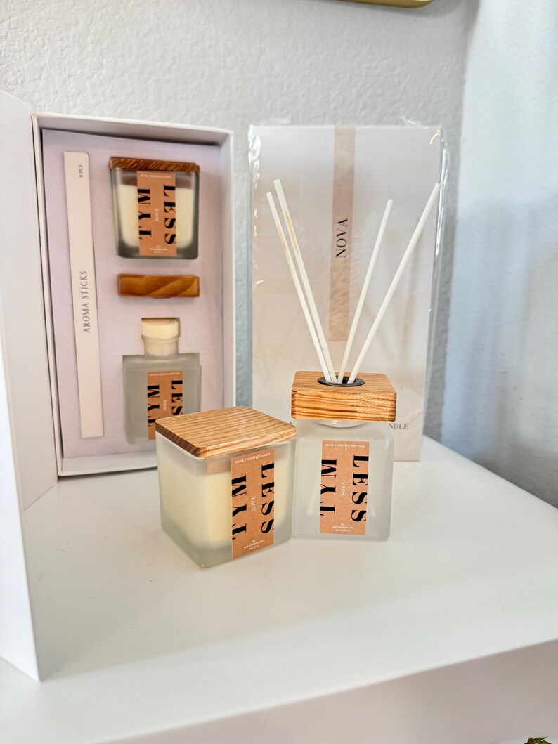 Aromatic Home Spa Set - Musk Reed Diffuser With Relaxing Candle Duo ...