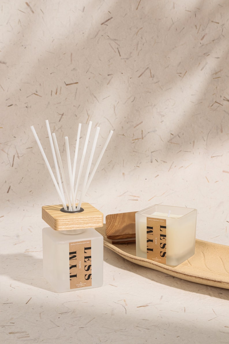 Aromatic Home Spa Set - Musk Reed Diffuser With Relaxing Candle Duo ...