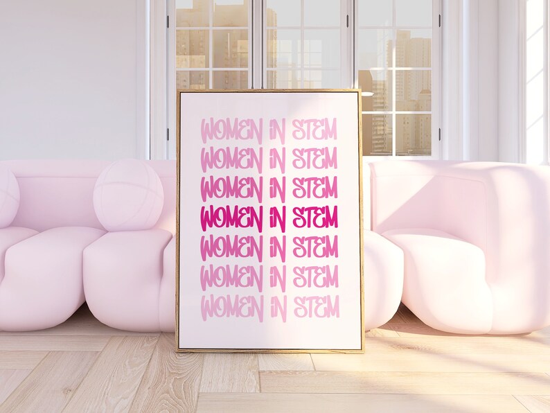 Women in STEM Pink Science Poster Steminist Dorm Poster Girly Room ...