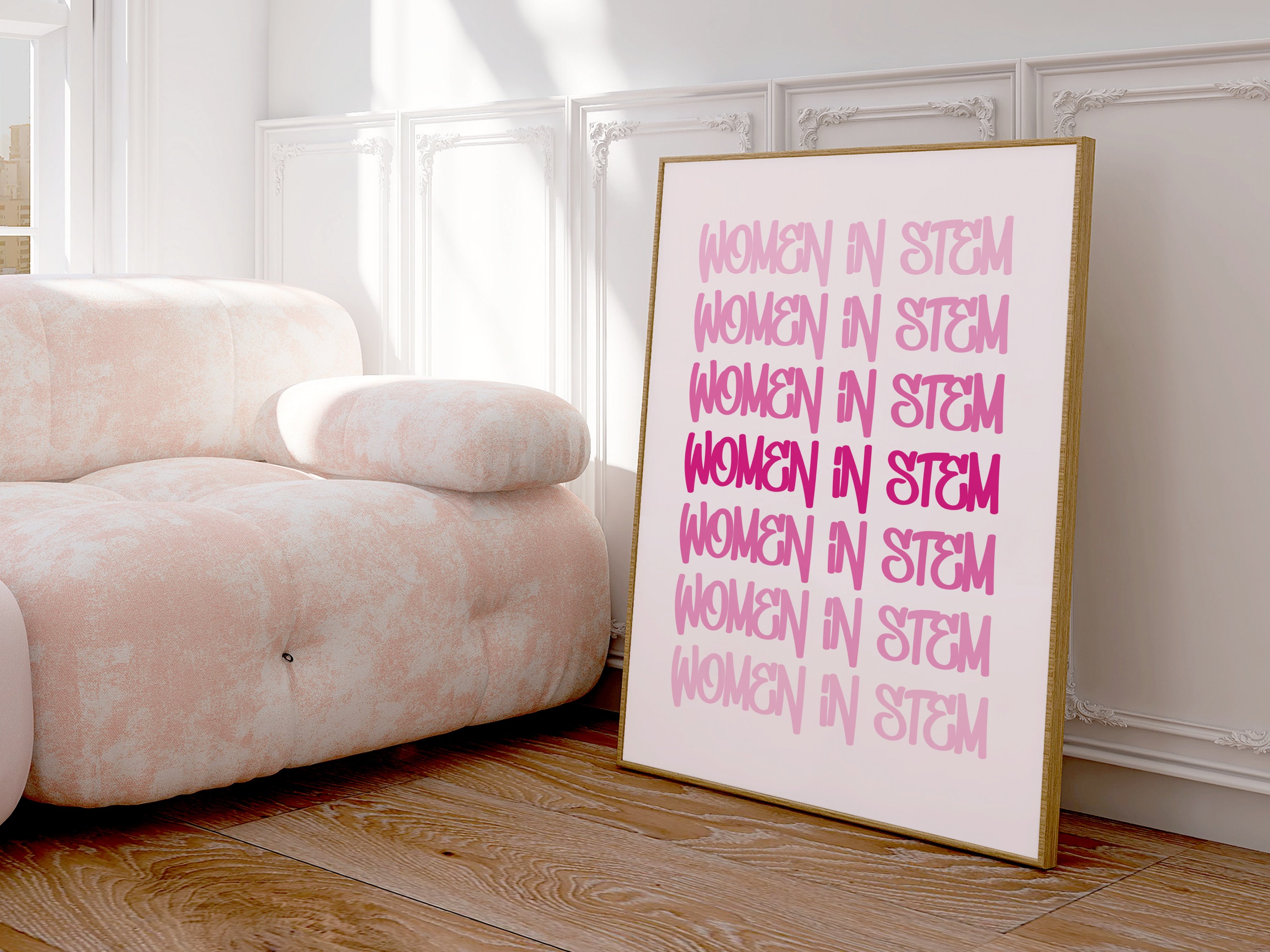 Women in STEM Pink Science Poster Steminist Dorm Poster Girly Room ...