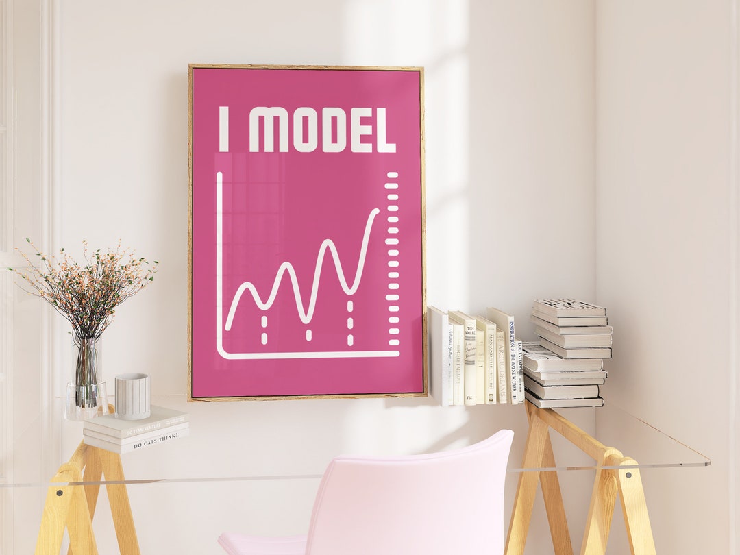 I Model Digital Print Pink Preppy Dorm Decor Techie Machine Learning ...