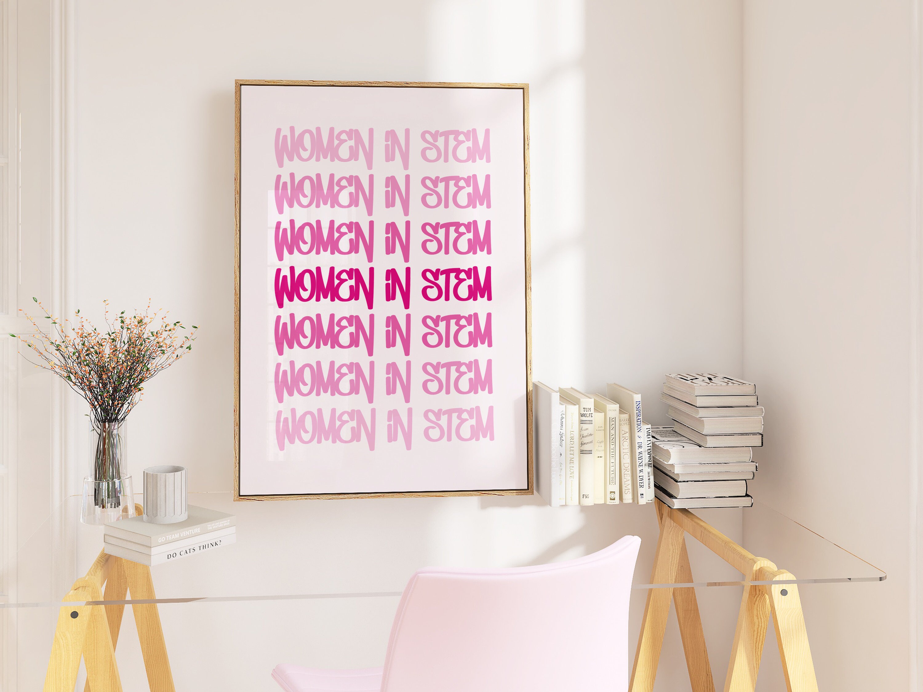 Women in STEM Pink Science Poster Steminist Dorm Poster Girly Room ...