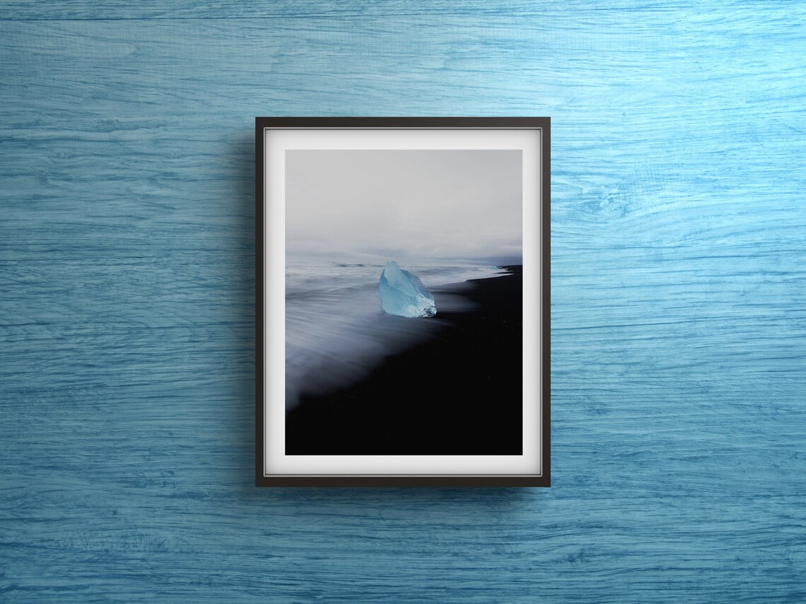 Diamond Beach, Iceland Printed Photo, Iceberg Photography, Jokulsarlon ...