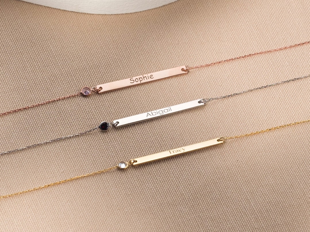 Custom Engraved Rose Gold Bracelet ,rose Gold Personalized Jewelry ...