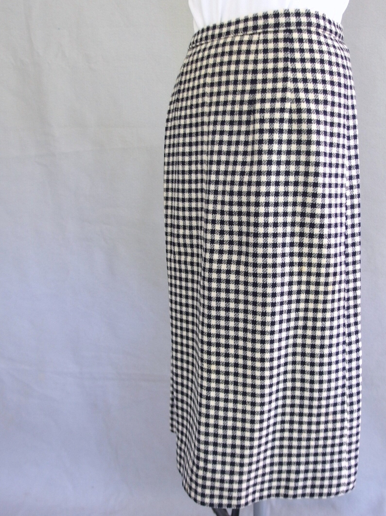 Blue Check Skirt Vintage Plaid Skirt Fits Size 6 8 Small - Etsy