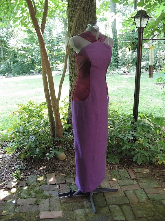 Upcycled Gothic Prom Dress - Burgundy and Purple Form… - Gem