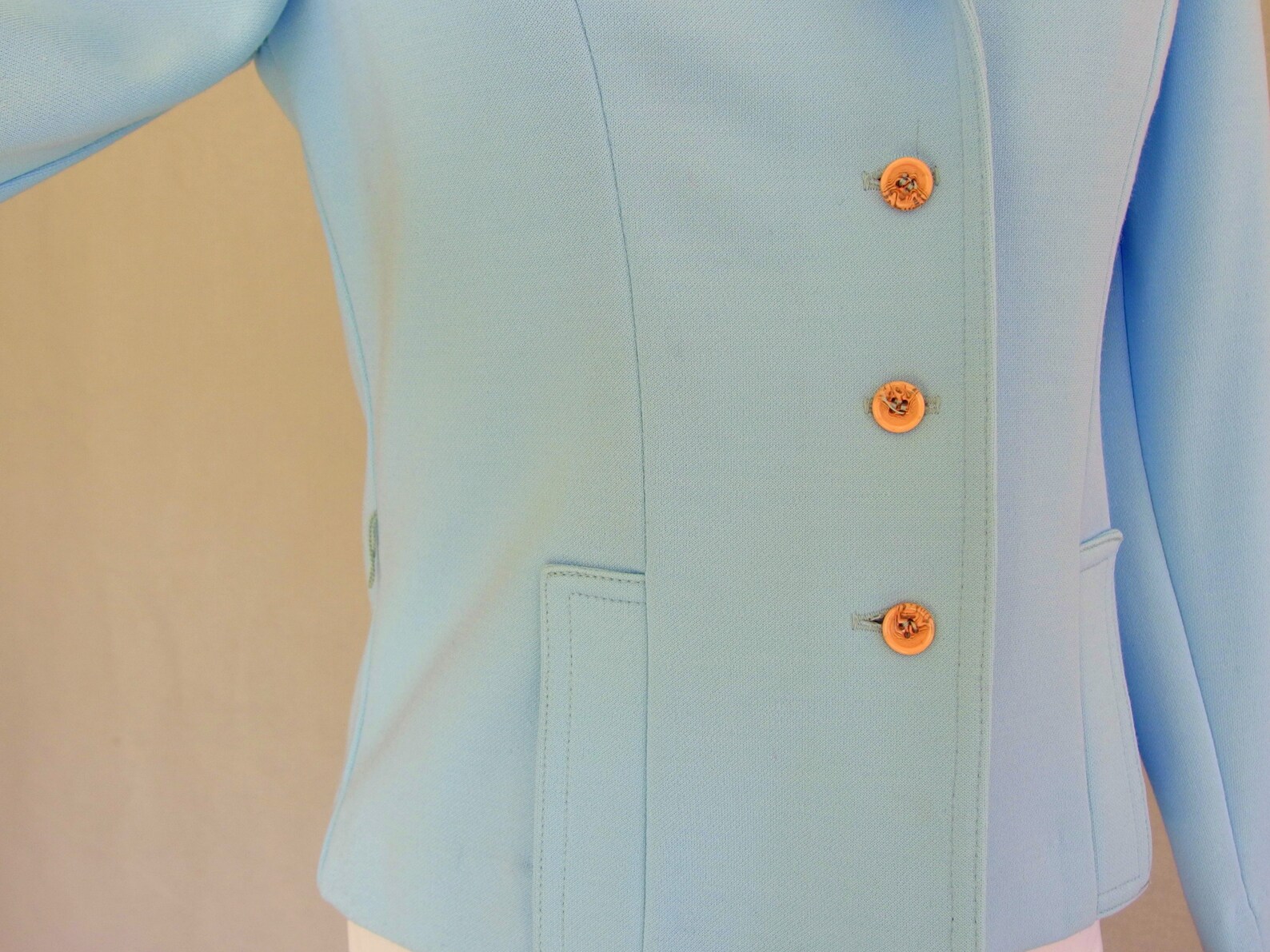 Blue Tailored Jacket Vintage 1970's Polyester Blazer - Etsy
