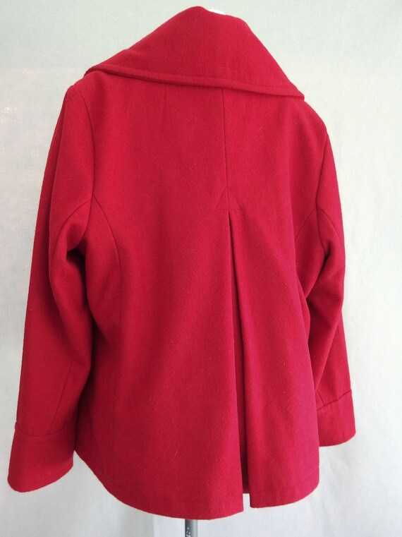Red Swing Coat, Vintage Short Wool Jacket, Fits Size … - Gem
