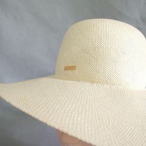 Vintage Ivory Straw Hat, Wide Brimmed Summer Hat With Multiple Ribbons ...