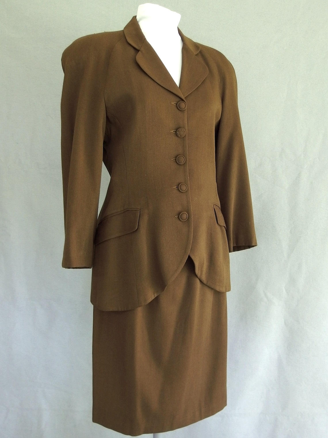 Brown 1980's Suit Vintage Fitted Structured 2 Piece | Etsy