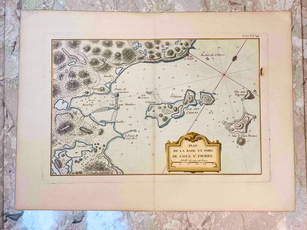 Rare French Colonial Map | St. Pierre & Miquelon | Whaling, Naming, and ...