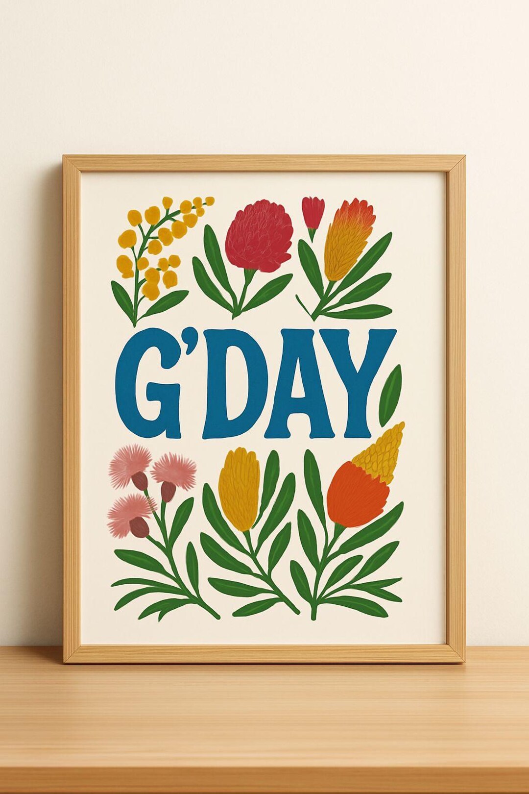 G'DAY Aussie Botanical Print: Native Flower Illustration (digital ...