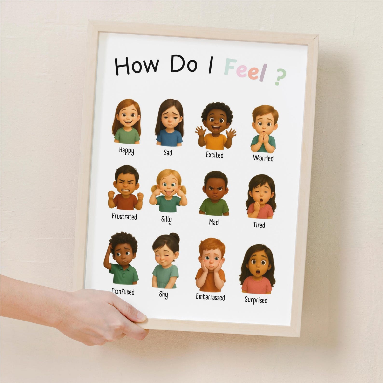 Printable Emotions Chart for Kids | Feelings Poster for Preschool ...