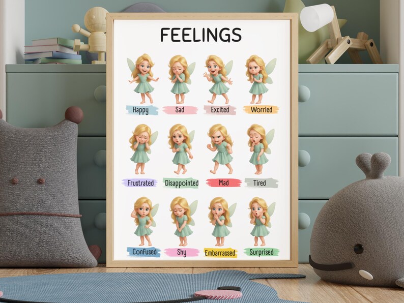 Fairy Emotions Chart for Kids | Preschool Calm Down Corner Posters ...