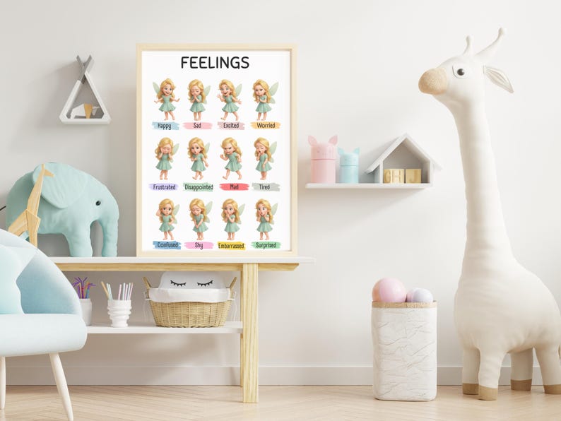 Fairy Emotions Chart for Kids | Preschool Calm Down Corner Posters ...