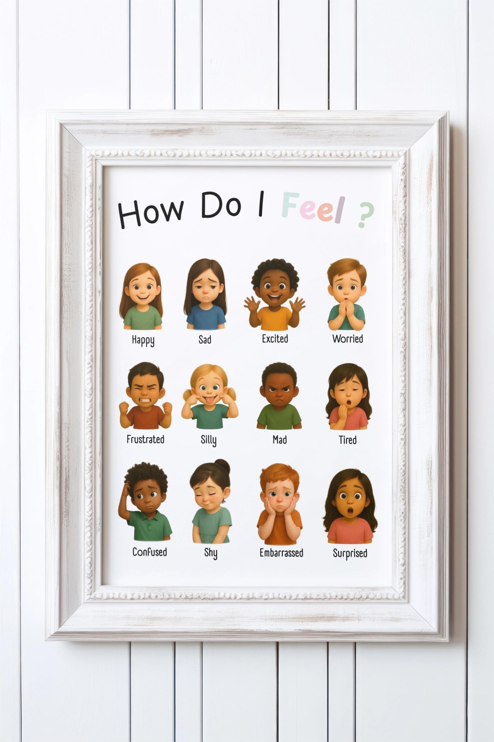 Printable Emotions Chart for Kids | Feelings Poster for Preschool ...
