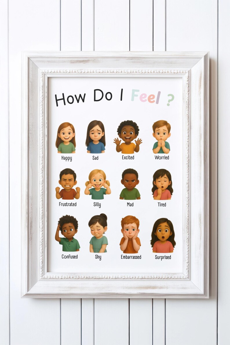 Printable Emotions Chart for Kids | Feelings Poster for Preschool ...