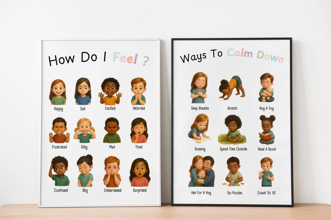 Printable Emotions Chart for Kids | Feelings Poster for Preschool ...