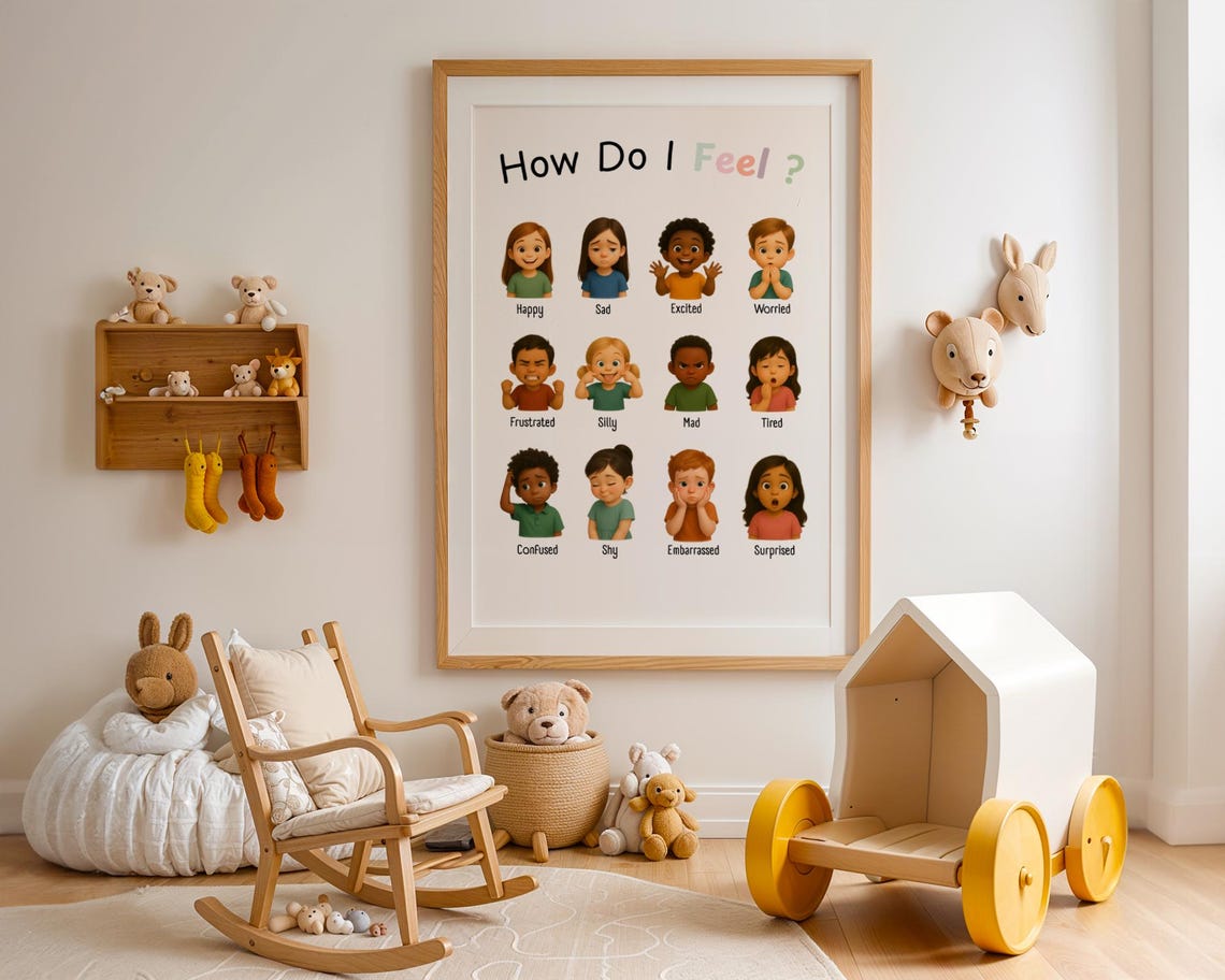 Inclusive Kids Emotions Chart: Feelings Guide, Calm Down Corner (PDF ...