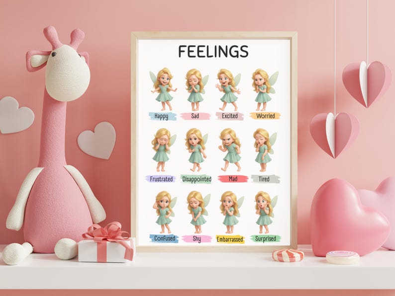 Fairy Emotions Chart for Kids | Preschool Calm Down Corner Posters ...