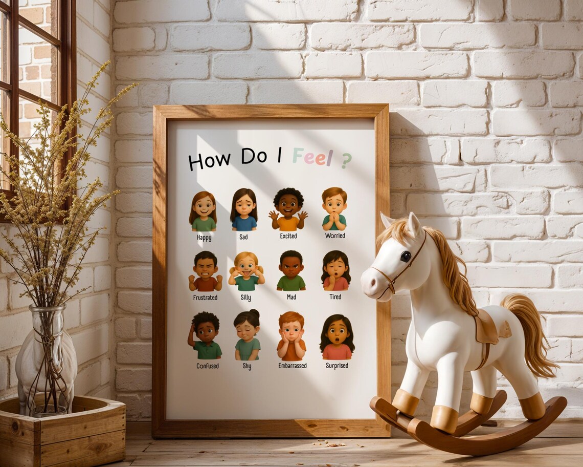 Inclusive Kids Emotions Chart: Feelings Guide, Calm Down Corner (PDF ...