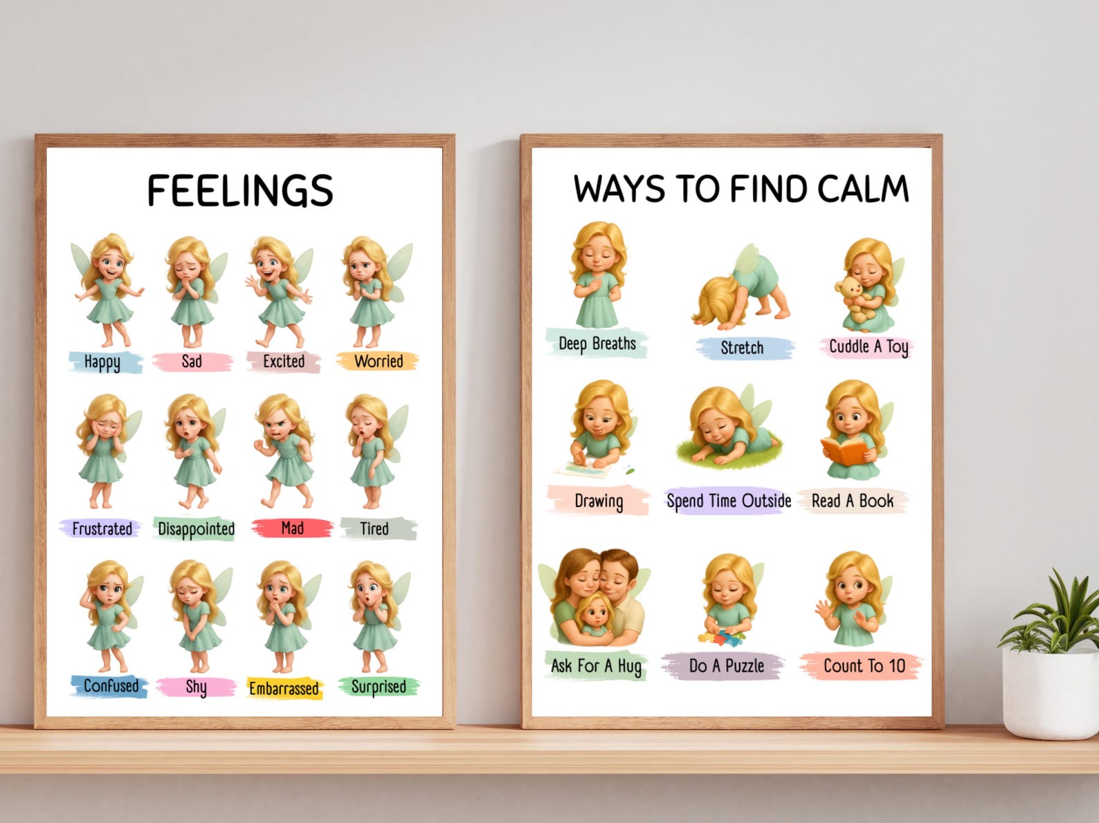 Fairy Emotions Chart for Kids | Preschool Calm Down Corner Posters ...