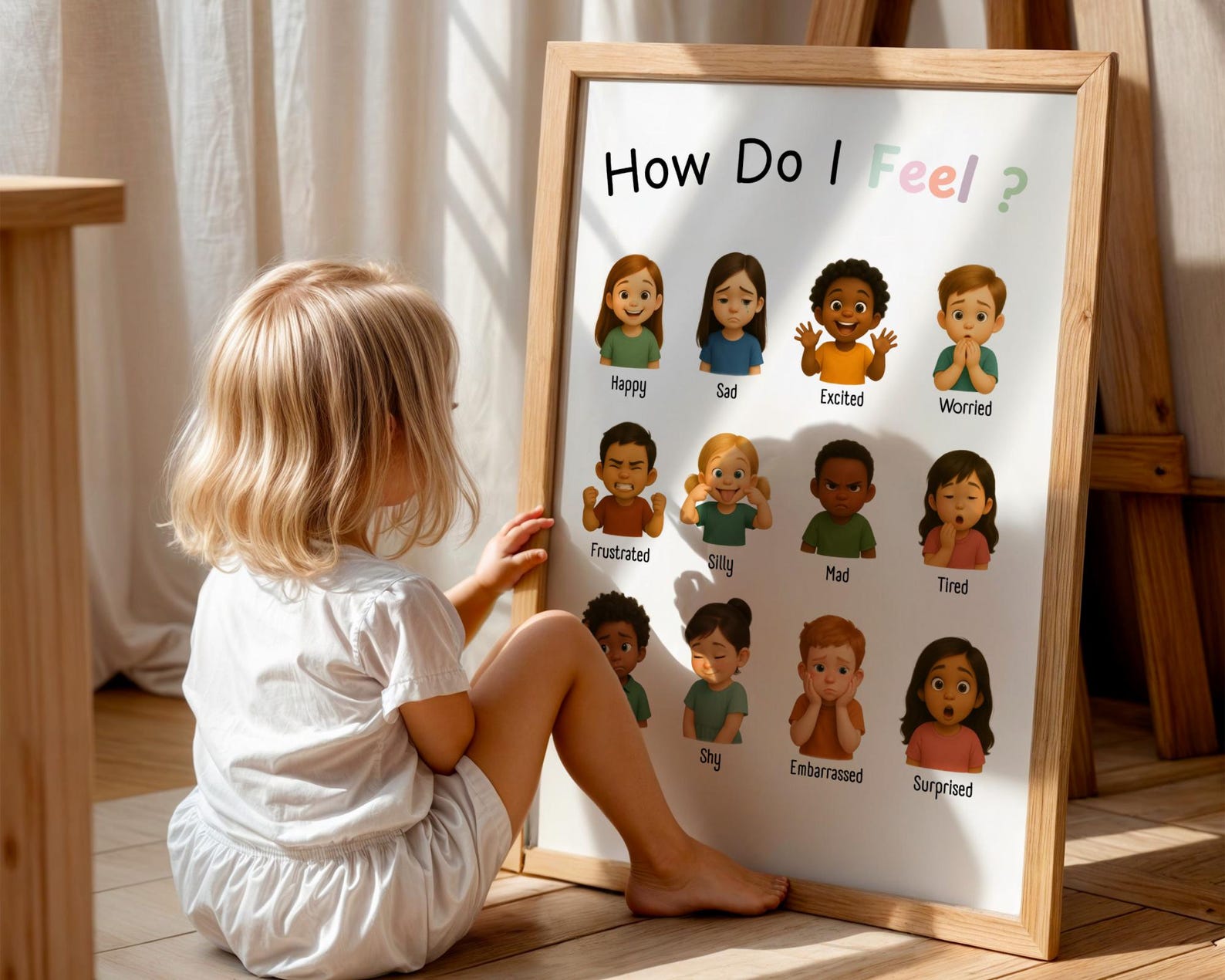 Inclusive Kids Emotions Chart: Feelings Guide, Calm Down Corner (PDF ...