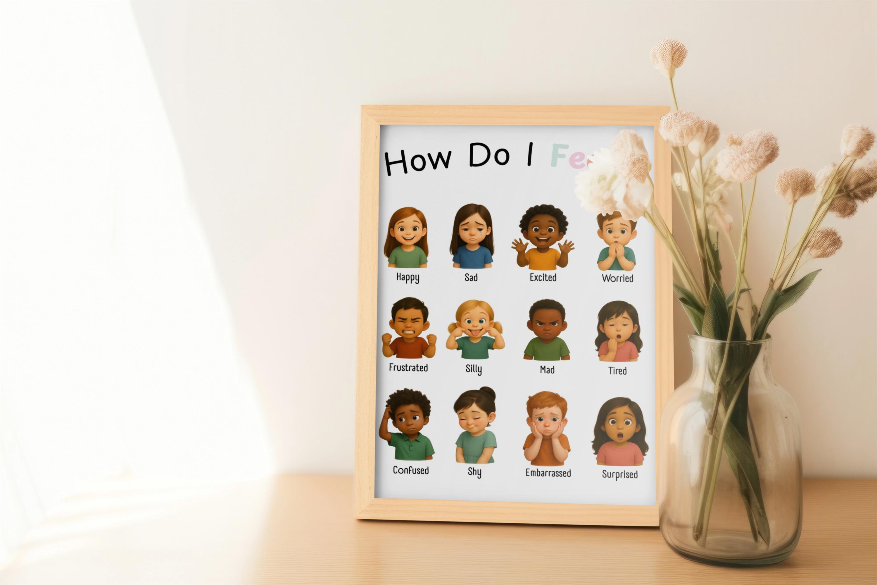 Printable Emotions Chart for Kids | Feelings Poster for Preschool ...