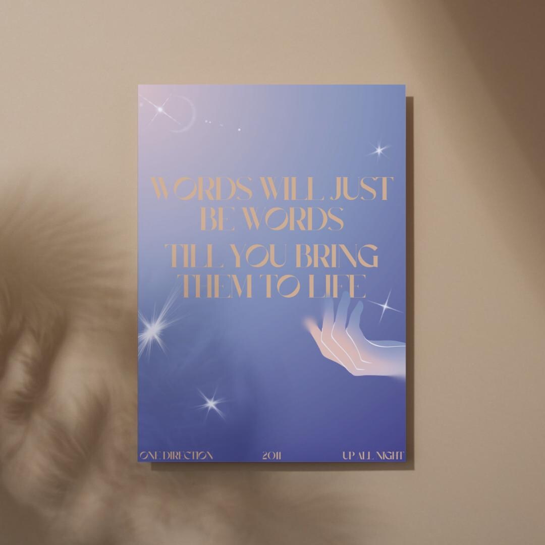 One Direction Another World Lyrics Poster | Wall Art | Digital Download ...