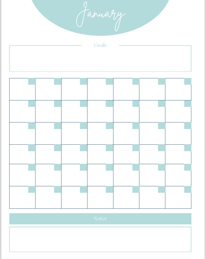 Monthly Calendar Printables - Etsy
