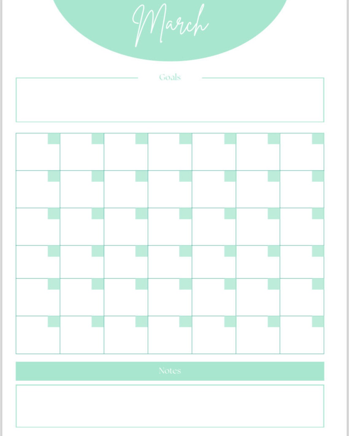 Monthly Calendar Printables - Etsy