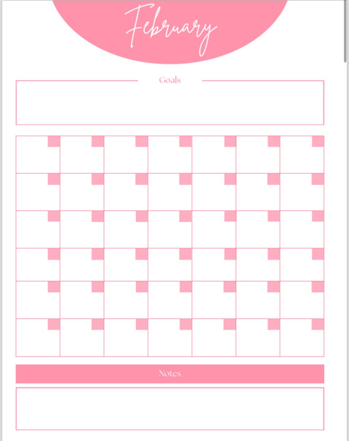 Monthly Calendar Printables - Etsy