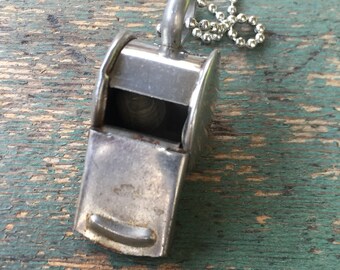 Charms on Chain Vintage Silver Toned Whistle on Base Metal - Etsy