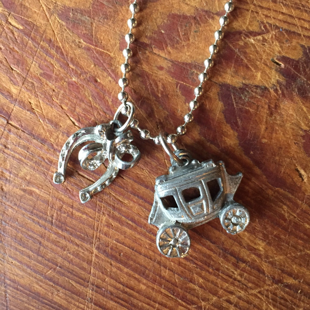 Charms on Chain Vintage Cowboy or Western Charms on Base Metal Ball ...
