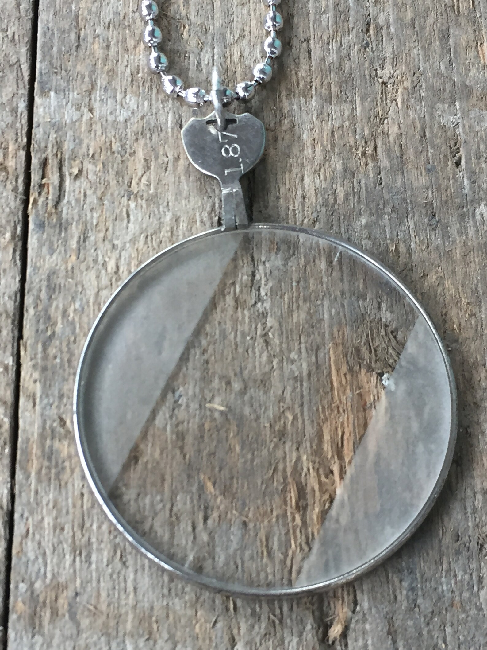 Charms on Chain Vintage Monocle Optical Lens No. 1.87 on Base Metal ...