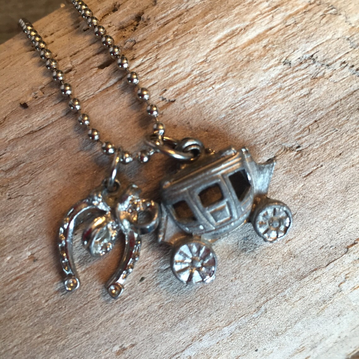 Charms on Chain Vintage Cowboy or Western Charms on Base Metal Ball ...
