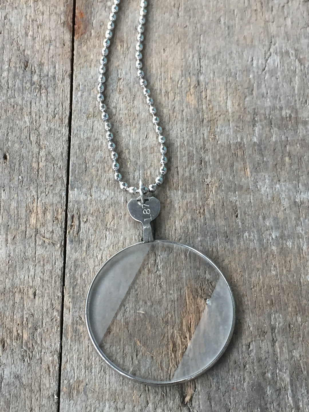 Charms on Chain Vintage Monocle Optical Lens No. 1.87 on Base Metal ...
