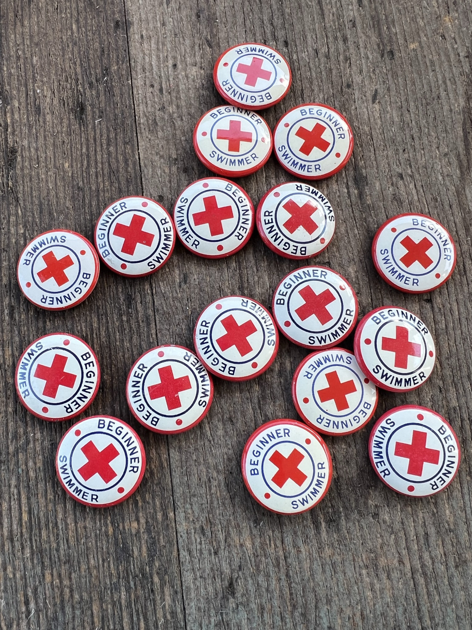 Antique Beginner Swimmer Red Cross Pin, American Pin, Assemblage Art ...